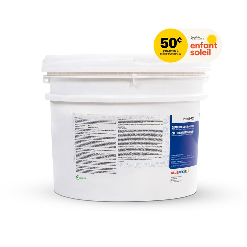 Chlore en granules à dissolution rapide 70% - 15 kg | Club Piscine